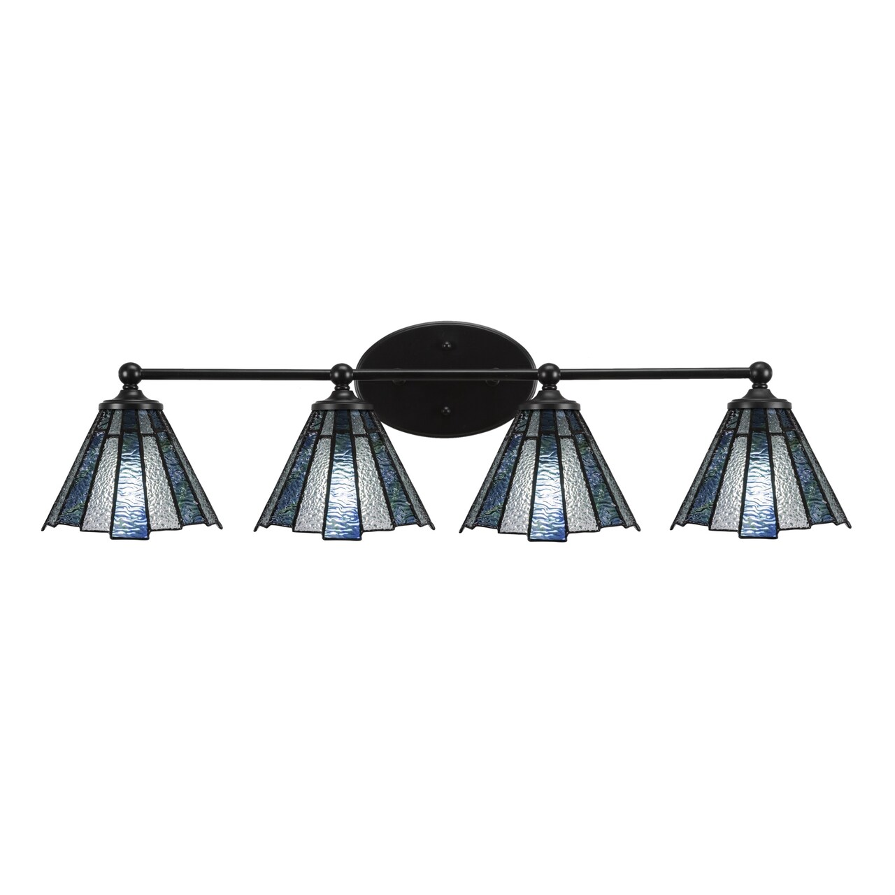 Capri 4 Light Bath Bar Shown In Matte Black Finish With 7 Capri 4 Light Bath Bar Shown In Matte Black Finish With 7